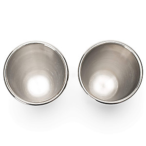 Cork Pops Arctic Chill Silver Freezer Gel Shot Glass Set of 2