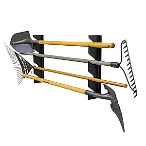 Shed Tool Organizer Wall Mount, Garage Organization, Garden Tool Organizer for Shovels and Rakes, Solid Steel Holds 100 lbs, StoreYourBoard