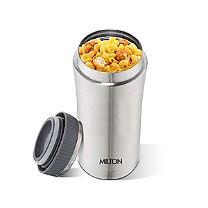 Milton Thermosteel Optima 350 Double Wall Vacuum Insulated Flask, 350 ml | 12 oz | Hot and Cold for Long Hours, 18/8 Stainless Steel, Coffee Travel Mug Tumbler, Rust and Leak-Proof, BPA-Free | Silver