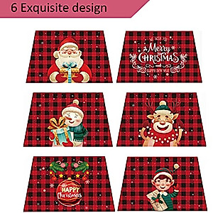 DmHirmg Christmas Tree Collar,Red and Black Christmas Tree Collar for Artificial Trees,Hexagonal Base Tree Skirt with 6 Different Patterns for Christmas Decorations Holiday Party