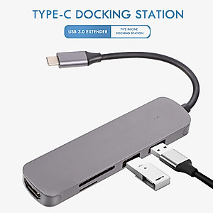 OSALADI USB Adapter USB Ethernet Adapter USB Hubs 1Pc Type Hub USB Hub Dock Station 5- in- 1 Phone Computer Laptop Converter Computer Adapter USB Docking Station USB Ethernet Adapter