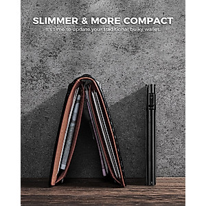 LORZOR Slim Airtag Wallet for Men, Bifold Leather Mens Wallets with Magnetic Closure, Smart Wallet RFID Blocking Pop Up Card Holder,Minimalist Wallet with Gift Box