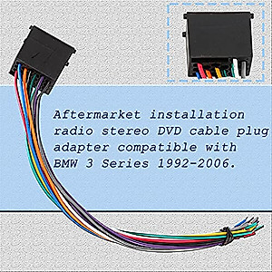 RED WOLF Compatible with BMW 1988-2003 528i/E46/325/323/318/Z3/M3 Aftermarket Radio Stereo Wiring Harness Adapter Installation Connector Plug