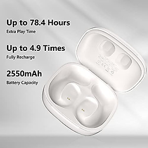 Oladance Open Ear Headphones Bluetooth 5.2 Wireless Earbuds for Android & iPhone, Open Ear Earbuds with Dual 16.5mm Dynamic Drivers, Up to 94 Hours Playtime Waterproof Sport Earbuds -Space Silver