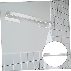 DRESSOOS 1 Set Nail Towel Rack Black Towel Holder Wall Mounted Towel Holder Kitchen Cabinet Holder Simple and Elegant Towel Holder Sticky Hanger Bathroom Shelf Household Space Aluminum