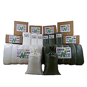 UpNorth Sandbags - Box of 100 - Empty Woven Polypropylene Sand Bags w/Ties, w/UV Protection; size: 14" x 26", color: Military Green