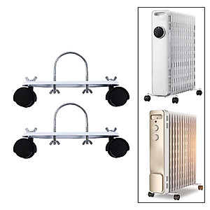 2 Sets of Mobile Pulley Brackets, Casters Swivel Replacement Wheels for Oil Filled Heater Mounted Roller Wheel, 360 Degree Rotary Caster Easy to Move 8.3inch Long Accessories