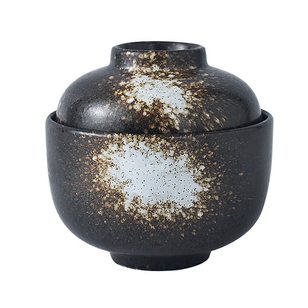 Angoily Ceramic Steamed Egg Bowl Soup Bowls with Lids Soup Serving Bowls Small Stew Pot Steam Soup Pot Birds Stew Pot Japanese Ramen Bowl Household Steaming Egg Cup Custard Ceramics French