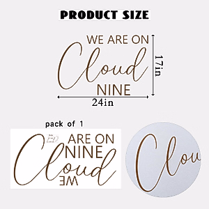CANTLY We Are On Cloud Nine Wall Decal - Cloud 9 Baby Shower Decorations,Bachelorette Party Decorations, Bride To Be Party Supplies, Cute Baby Shower Decor, Bridal Shower, Engagement Photobooth Backdrop(On Cloud 9 Sticker)