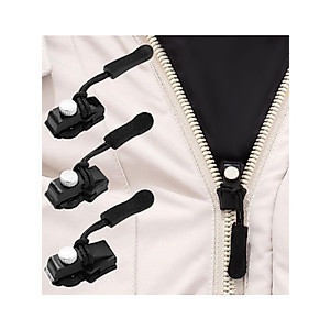6 Sets 2 Sets Small, 2 Sets Medium, 2 Sets Large Replaceable Zipper Head for Clothing Bags, Travel Bags, Wallets, Tents, Golf Bags and Other Zipper Repair