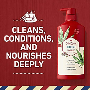 Old Spice Refresh 2in1 Shampoo and Conditioner for Men, With Hemp Oil, 44 Fl Oz