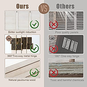 Vicluke 6 Panels Room Divider with 360 Degree Hinges, 5.6 FT Wood Folding Privacy Screen, Freestanding Partition Wall Dividers for Office, Home, Christmas Decor(White)