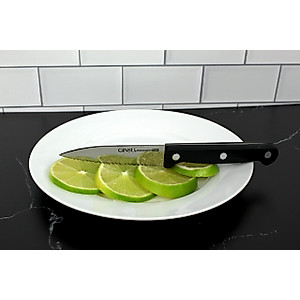 Ginsu Kiso Dishwasher Safe Black 14 Piece Knife Set Block, 9" W x 15" H x 5" D