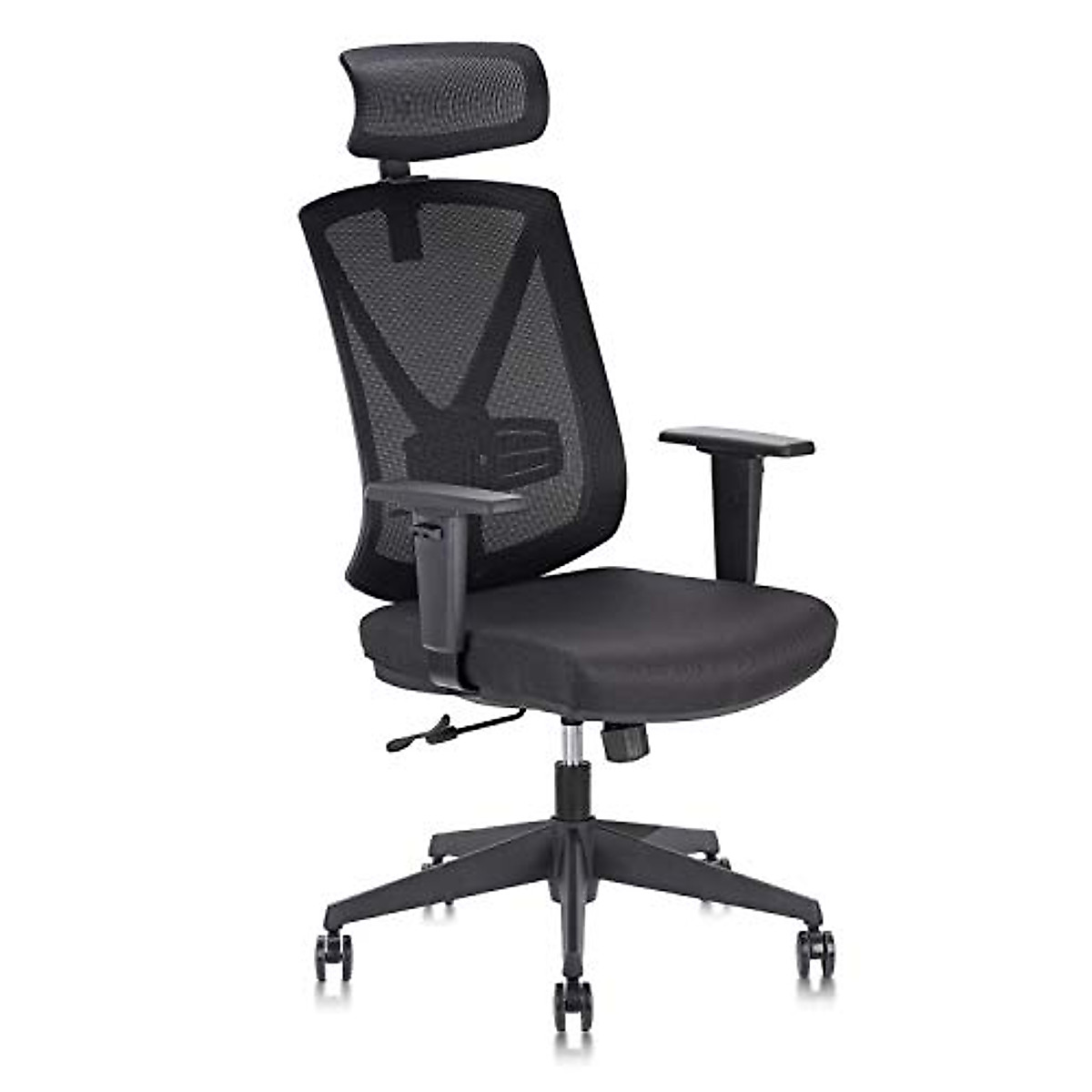 CLATINA Ergonomic High Mesh Swivel Executive Chair with Adjustable Height Head Arm Rest Lumbar Support and Upholstered Back for Home Office