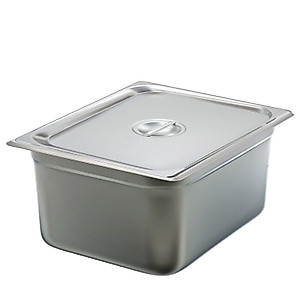 Tiger Chef 6-inch 1/2 Half-Size 22 Gauge Stainless Steel Anti-Jam Steam Table Pan with Lid