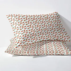 Flower Sheets Full Size, Floral Botanical Bed Sheets, Patterned Bedding Sheets & Pillowcases 4 Piece Set - Soft Microfiber Deep Pocket Fitted Sheet & Flat Sheet & 2 Pillow Cases H3-&-270