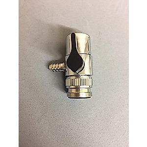 Chrome Faucet Diverter Valve (Includes adapter ring) Reverse Osmosis/Water Filters 3/8" Barb- For Both Female & Male Faucets