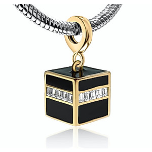 Bolenvi Kaaba Kabah Mosque Arabia Muslim Ramadan Eid 925 erling Silver Pendant Charm Bead For Pandora & Similar Charm Bracelets or Necklaces