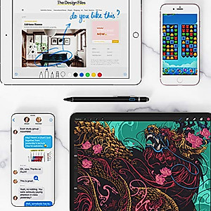 Stylus Pens for Touch Screens, NTHJOYS Universal Fine Point Stylus for iPad, iPhone, Samsung, iOS/Android Smart Phone and Other Tablets, Active Stylus Stylist Pen Pencil for Precise Writing/Drawing
