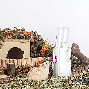 VILLCASE Pet Water Bottle Holder Adorable Cacti- Shape Hamster Waterer Holder Pet Bottle Bracket for Hamster Chinchilla Gerbil Bunny (White) Hamster Water Bottle