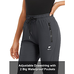 MAGCOMSEN Womens Lightweight Pants Quick Dry Hiking Joggers Outdoor Active Pants Pockets Gym Workout Sweatppants Green, M