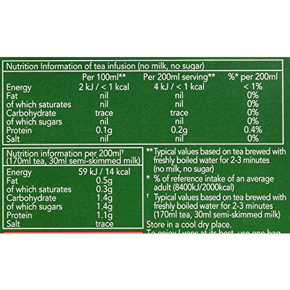 Lyons Original Irish Tea. 80 Bags