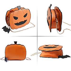 KUANG! Women Pumpkin Purse Novelty Bat Devil Tote Shoulder Bag Fashion Halloween Treat or Trick Handbags for Girls