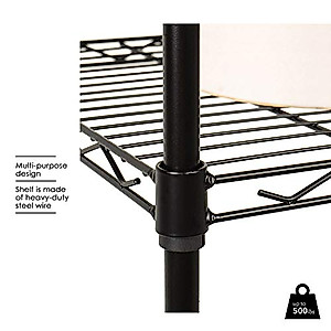 5-Wire Shelving Unit Steel Large Metal Shelf Organizer Garage Storage Shelves Heavy Duty NSF Commercial Grade Utility Storage Metal Layer Rack for Garage Kitchen Office 14"D x 24"W x 60"H,Black