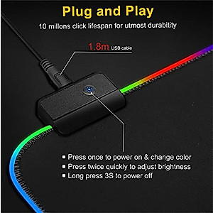 Gaming Mouse Pad Colorful Hexagon Shaped Large Led Mouse Pads XXL RGB Computer Mouse Mat Gaming Accessories Oversized Keyboard Desk Pad 300X600Mm
