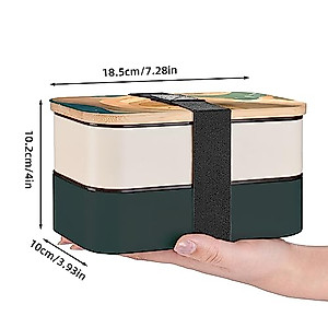 Dunhuang Mystery Adult Lunch Box, Bento Box, With Cutlery Set Of 3, 2 Compartments, Rectangular, Lunch Box For Adults