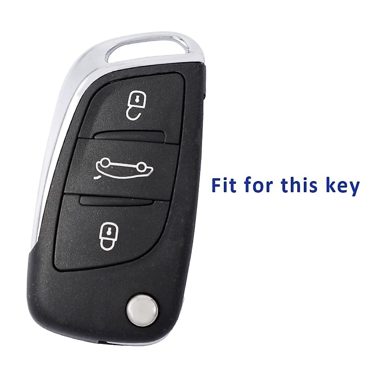 BNHUY Soft TPU Car Folding Key Bag Cover Case Shell Keychain for Peugeot Citroen C1 C2 C3 C4 C5 DS3 DS4 DS5 DS6 Protector Accessories (Color Name: Pink)