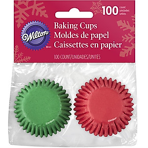 Wilton Red & Green 100-Count Mini Cupcake Liners, 3.17 cm