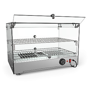 KoolMore - HDC-1.7C 22" Self Service 2 Shelf Commercial Countertop Food Warmer Display Case - 1.7. cu ft, Silver
