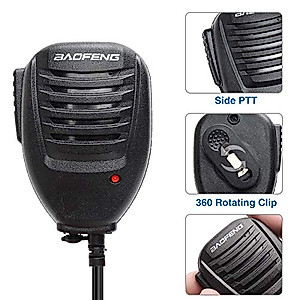BAOFENG Two Way Radio Handheld Speaker Mic Microphone, Remote Shoulder Mic UV-5R BF-888S UV-82 UV-S9 BF-F8HP UV-10R UV-11R BF-H6 GT-3 GM-15PRO Ham Two Way Radio Walkie Talkie (4 Pack)