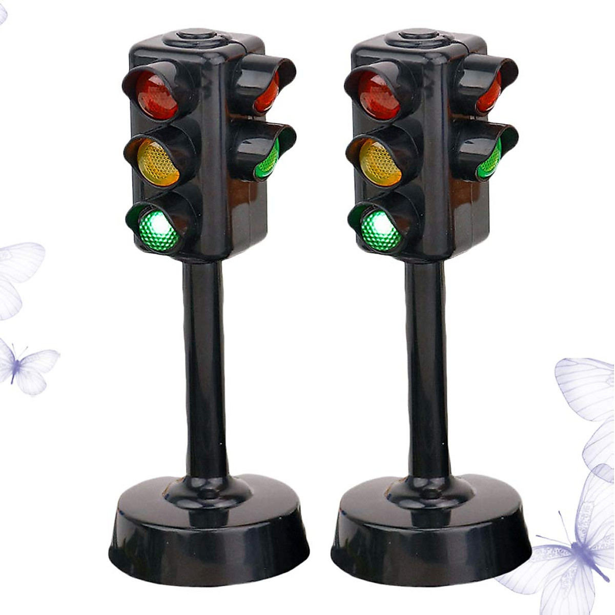 NUOBESTY Kids Traffic Light Toy Traffic Signal Light Model Toys Early Education Playset for Kids Toddler, Pack of 2(Random Size)
