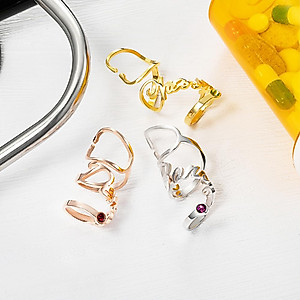 Custom Name Stethoscope Tag Nurse Gift Stethoscope ID Tag Doctor Gift Personalized Stethoscope Charm Nurse Appreciation Gift Stethoscope Ring with Birthstone
