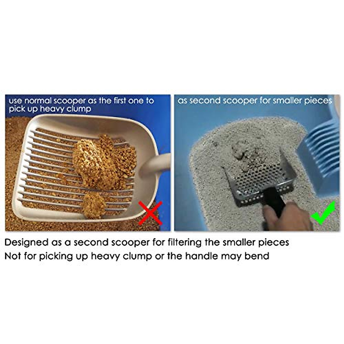 DS. DISTINCTIVE STYLE Cat Litter Scoop Deep Shovel Metal Sifter (Small Round Holes)