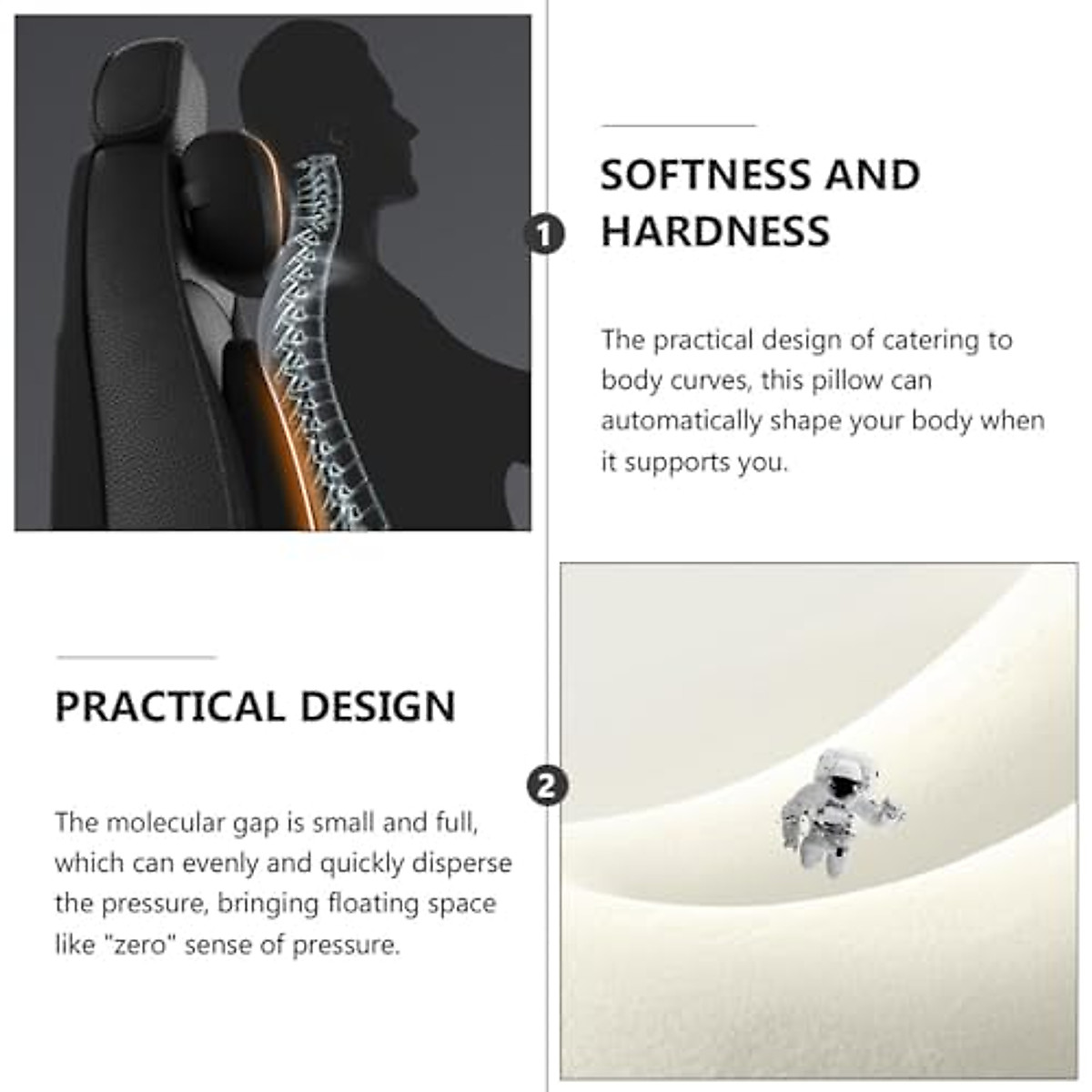 LIGHTAOTAO Car Lumbar Pillow Car Neck Pillow Floating Head Pillow Flight Neck Pillow Foam Pillows Memory Foam Neck Car Neck Cushion Car Head Pillow Memory Pillow Perspiration Headrest Car by