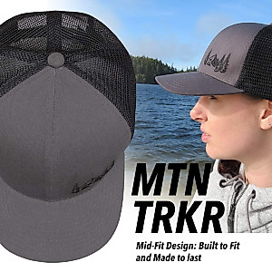Grace Folly Trucker Hat for Men or Women- Many Cool Designs (Mountain- Gray)