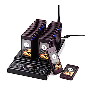 Retekess T112 Restaurant Pager System,Restaurant Buzzer with Transmitter and 20 Chargeable Pagers for Restaurant,Food Truck,Hospital,Church