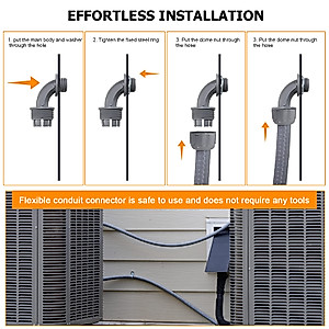 DWALE Liquid-Tight Conduit and Connector Kit,Flexible Non Metallic Liquid Tight Electrical Conduit,1/2inch 25ft Electrical Conduit Kit,with 5 Straight and 3 Angle Fittings Included,1/2 in. Dia