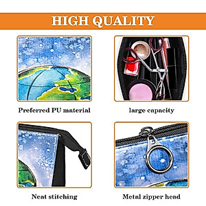 TBOUOBT Cosmetic Travel Bags, Makeup Case, Makeup Bag for Toiletries, Cartoon Universe Earth Hot Air Balloon