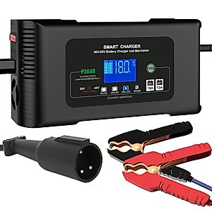 Golf cart Battery Charger, 48V 13A and 36V 18A Trickle Battery Charger,48 Volt cart Golf Charger,for 48 Volt Club Golf Car,Lithium,LiFePO4,Lead-Acid AGM/Gel/SLA..Battery Charger,3 Pin Round Plug