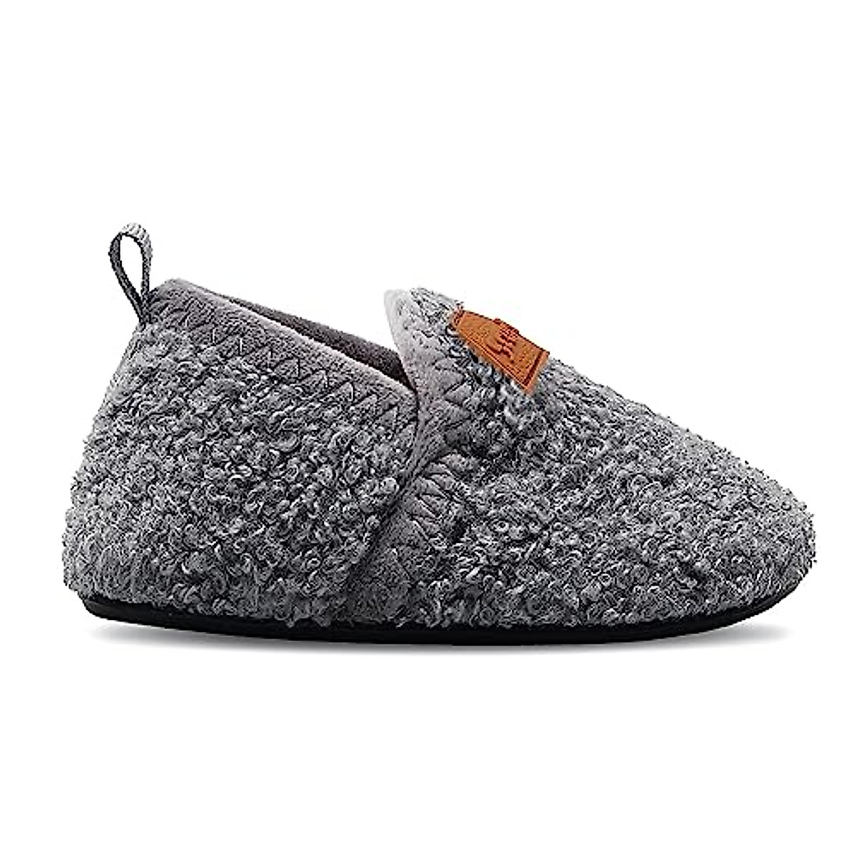 Scurtain Kids Toddler Slippers Socks Artificial Woolen Slippers for Boys Girls Baby with Non-Slip Rubber Sole 2025 Grey 8.5-9 Toddler