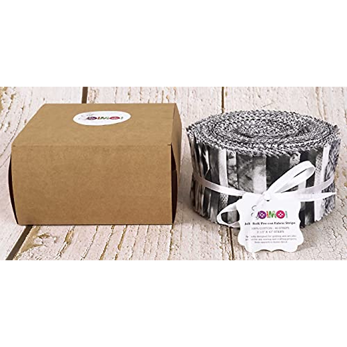 Soimoi 40Pcs Tie Dye Print Cotton Precut Fabrics for Quilting Craft Strips 2.5x42inches Jelly Roll - Black