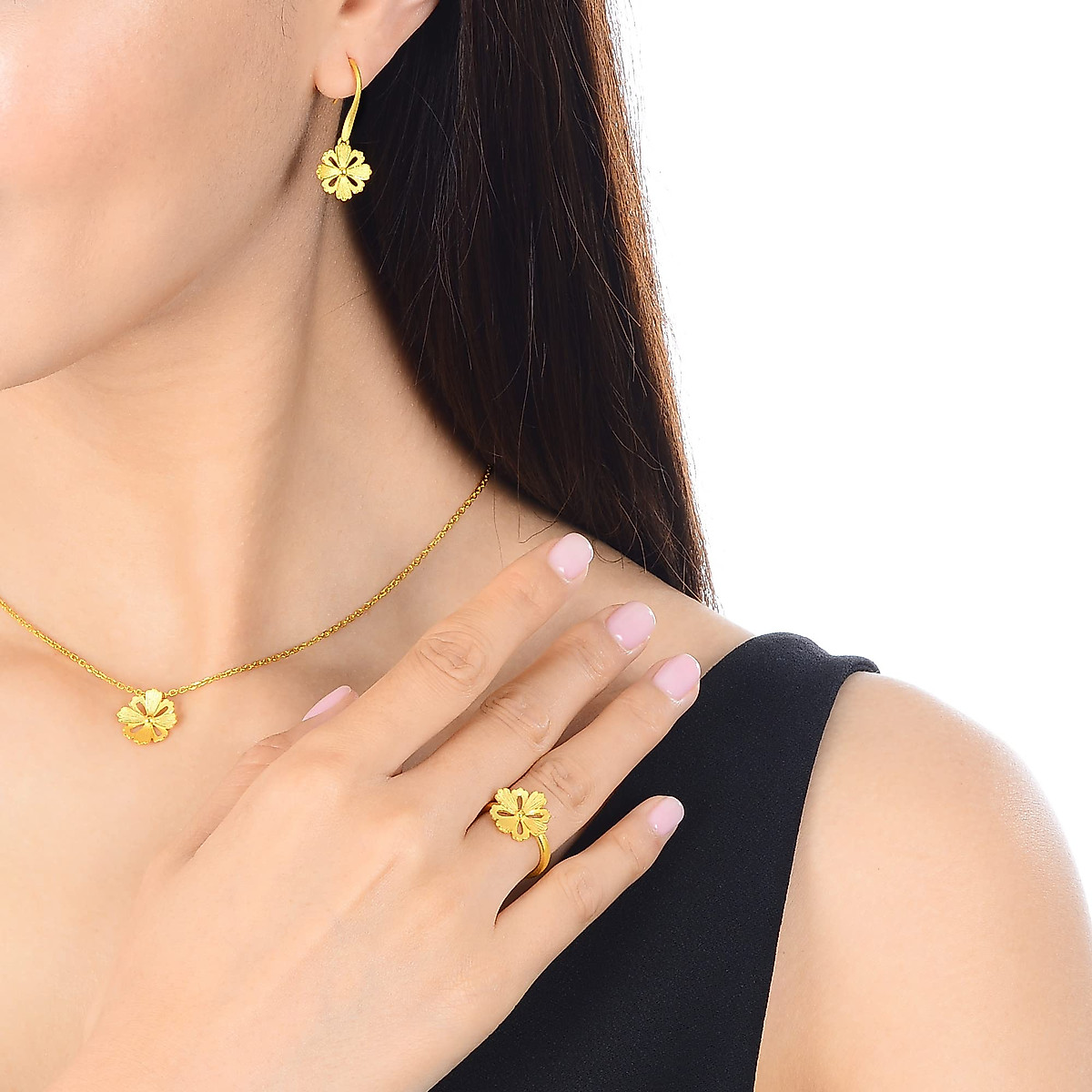 CHOW SANG SANG 999.9 24K Gold Price-by-Weight 3.74g Gold Blossom Ring (Size 13) for Women and Wedding Occasion 86941R