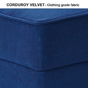 WinJoy 138 Inches 9 Seats Corduroy Storage Modular Sofa, U-Shaped Navy Blue Sectional Sofa with Ottomans for Living Room, Luxury Modular Couch Bed