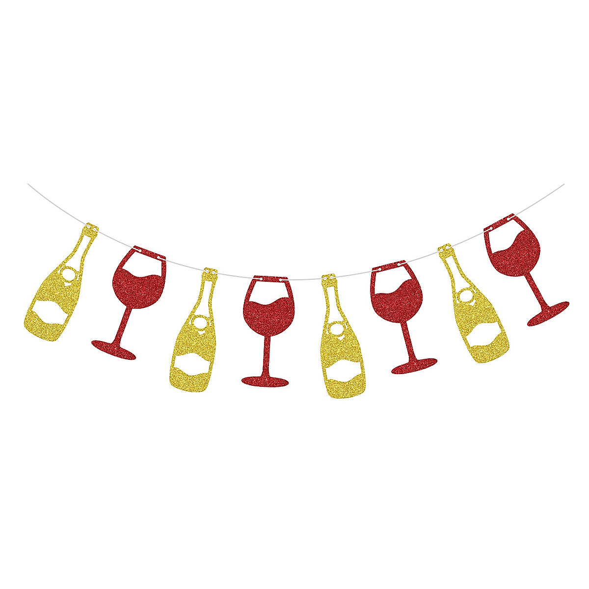 Wine Banner Gold Red Glitter, Wine Time Banner, Wine Tasting Party Decorations, Whisky Birthday Banner, Wine Tasting Party Supplies, Wine Bachelorette Party Decorations