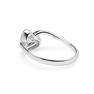 Sterling Silver Curved Heart Promise Band Ring Women Teens Size 6