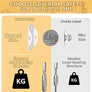 Furniture Anchors (10 Pack) for Baby Proofing, Furniture Straps Anti Tip Furniture Anchor Securing 400 lbs/Keep Baby Pet Safety from Falling Furniture, Metal White Earthquake Straps